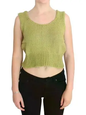 PINK MEMORIES Pink Memories Cropped Sleeveless Knit Top