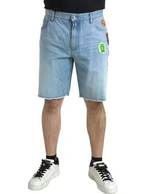 Dolce & Gabbana Patchwork Denim Shorts - Blue