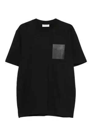 YES LONDON Leather-patch Pocket T-shirt - Black