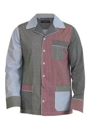 Dolce & Gabbana Patchwork Gingham Shirt - Blue