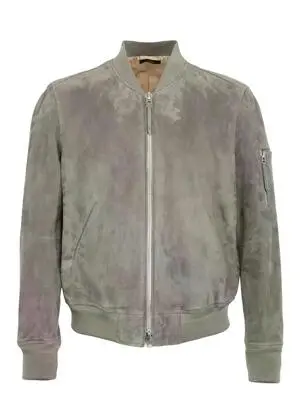 TOM FORD Suede Bomber Jacket - Grey