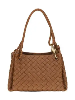 Bottega Veneta Intrecciato Shoulder Bag - Brown