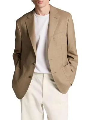 Vince Herringbone Linen & Wool-blend Relaxed Sport Coat - Tan