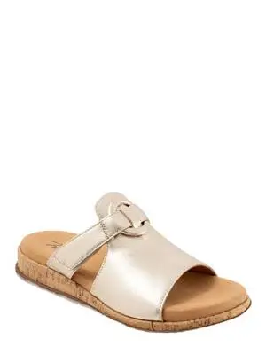 Trotters Trotters Ginnie Platform Wedge Slide Sandal Champagne
