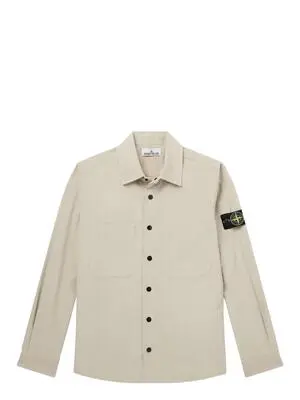 Stone Island Logo-appliquéd Cotton-corduroy Shirt - Beige
