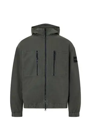 Stone Island Logo-appliquéd Garment-dyed Cotton Ripstop Hooded Jacket - Green