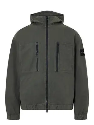 STONE ISLAND Stone Island Logo-Appliquéd Garment-Dyed Cotton Ripstop Hooded Jacket