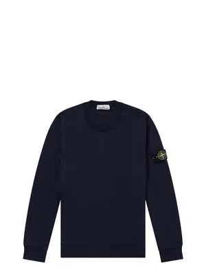 Stone Island Garment-dyed Cotton-fleece Sweatshirt - Blue