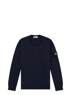 Stone Island Garment-dyed Cotton-fleece Sweatshirt - Blue
