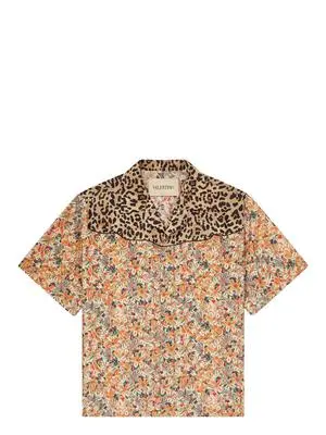 Valentino Garavani Camp-collar Printed Silk-satin Shirt - Multi