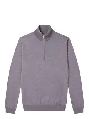 SLOWEAR Zanone Flexwool Half-zip Sweater - Gray