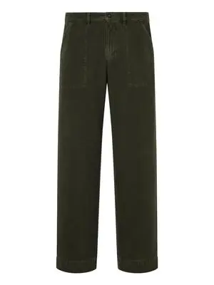 Massimo Alba New Ragata Straight-leg Brushed Cotton Trousers - Green