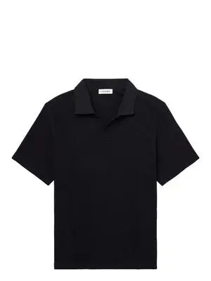 FRAME Cotton-piqué Polo Shirt - Black