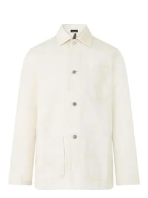 DRAKE'S Denim Overshirt - Ecru