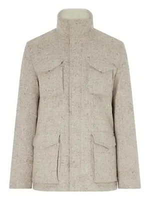 Herno Virgin Wool-tweed Field Jacket - Cream