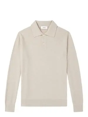 LARDINI Knitted Wool And Cashmere-Blend Polo Shirt