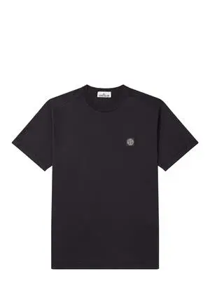 Stone Island Logo-appliquéd Cotton-jersey T-shirt - Black