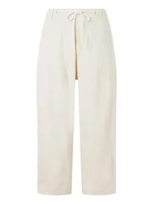 CHERRY LOS ANGELES Wide-leg Cotton Twill Trousers - Ivory