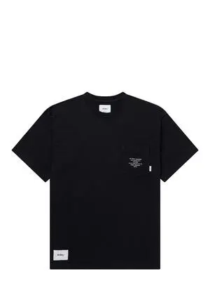 WTAPS Logo-appliquéd Printed Cotton-jersey T-shirt - Black