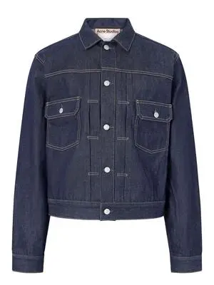 Acne Studios Cropped Denim Trucker Jacket - Blue