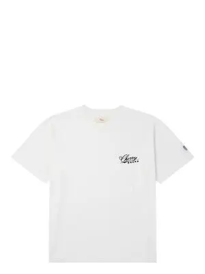 CHERRY LOS ANGELES Logo-embroidered Cotton-jersey T-shirt - Neutrals