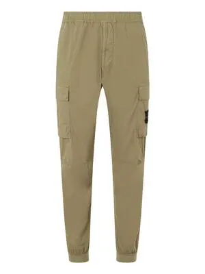 Stone Island Tapered Stretch-cotton Cargo Trousers - Green