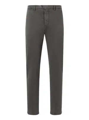 Kiton Straight-leg Lyocell-blend Trousers - Brown