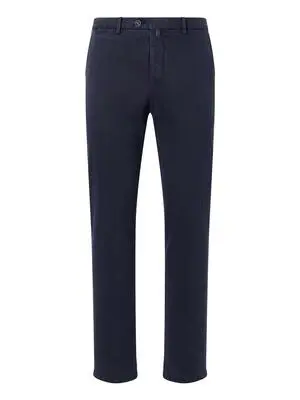 Kiton Straight-leg Lyocell-blend Trousers - Navy