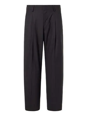 Nn07 Kay 10037 Straight-leg Pleated Woven Trousers - Brown