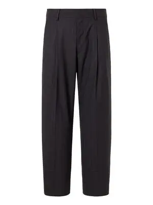 Nn07 Kay 10037 Straight-leg Pleated Woven Trousers - Brown