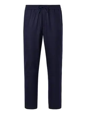 Sease Mindset Stretch Virgin Wool-flannel Straight-leg Trousers - Blue