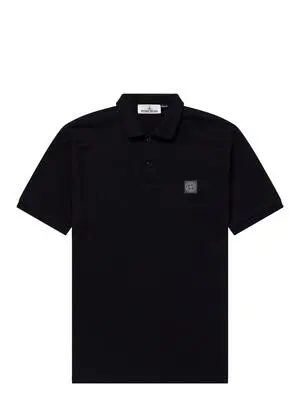 Stone Island Stone Island - Logo-Appliquéd Cotton-Piqué Polo Shirt - Men - Black - L Black