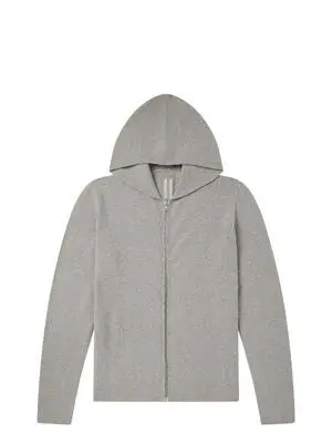 Rick Owens Cashmere-blend Felt Zip-up Hoodie - Gray