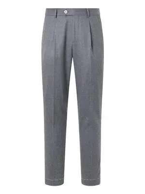Brunello Cucinelli Straight-leg Wool Flannel Trousers - Gray