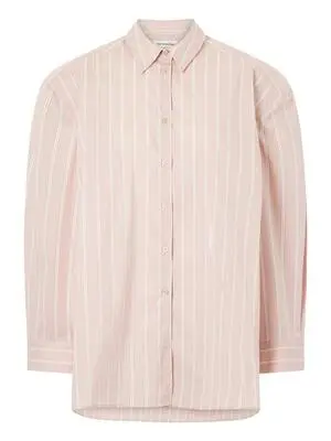 THE FRANKIE SHOP Oana Striped Cotton Poplin Shirt - Pink