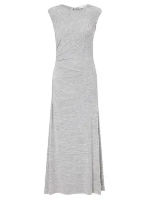 Proenza Schouler White Label Ruched Crepe-jersey Maxi Dress - Light Gray