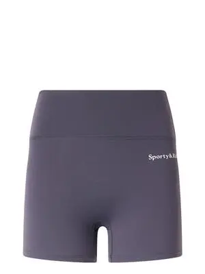 Sporty & Rich High-rise Tennis Shorts With Logo Print - Gray