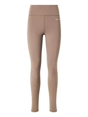 SPORTY & RICH Logo-print Stretch-jersey High-rise Leggings - Neutrals