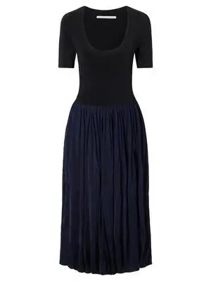 Maria Mcmanus Ribbed Woven Midi Dress - Black