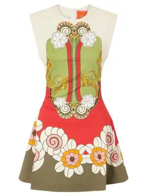 La DoubleJ Lela Printed Ruched Mini Dress - Pink