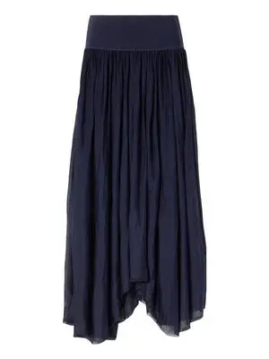 Maria Mcmanus Asymmetrical Plissé Midi Skirt - Blue
