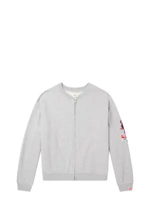CHERRY LOS ANGELES Logo-embroidered Cotton-jersey Zip-up Sweatshirt - Gray