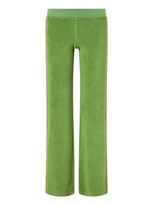 Eterne Cotton-blend Wide-leg Terry Cloth Lounge Pants - Green