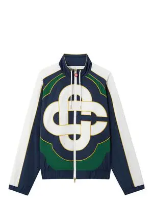 Casablanca Green & Navy Check Applique Windbreaker Jacket - Yellow