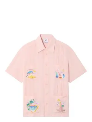 Casablanca Phantasmagoria Embroidered Short Sleeve Shirt - Pink