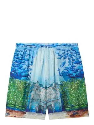 Casablanca Multicolour Trompe L'oeil Silk Shorts - Multicolor