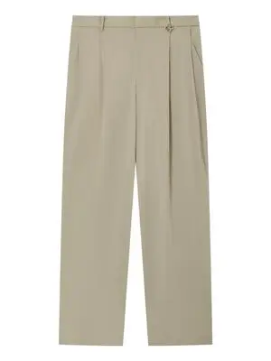 Casablanca Pleated Straight Leg Trousers - Light Brown