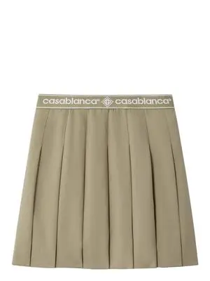 Casablanca Pleated Mini Skirt - Light Brown
