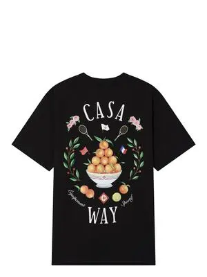 Casablanca Black Casaway Short Sleeve T-shirt - Orange