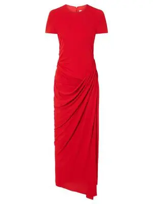 Erdem Draped Crepe Maxi Gown - Red